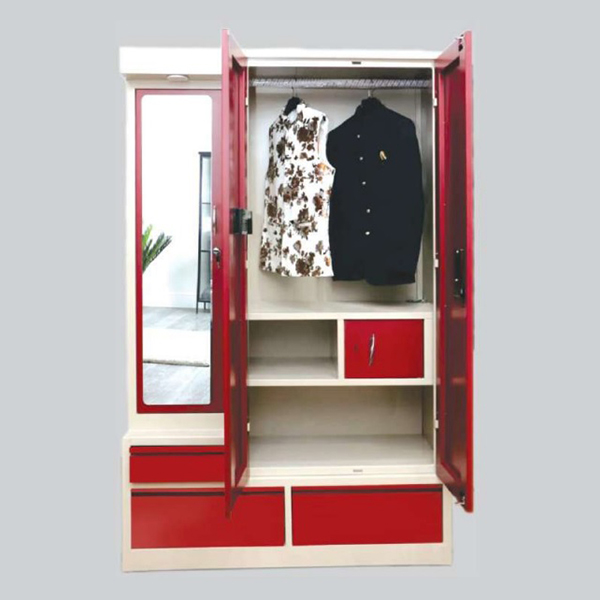 Regal+ Almirah Red Mixed – Rayansh Furniture